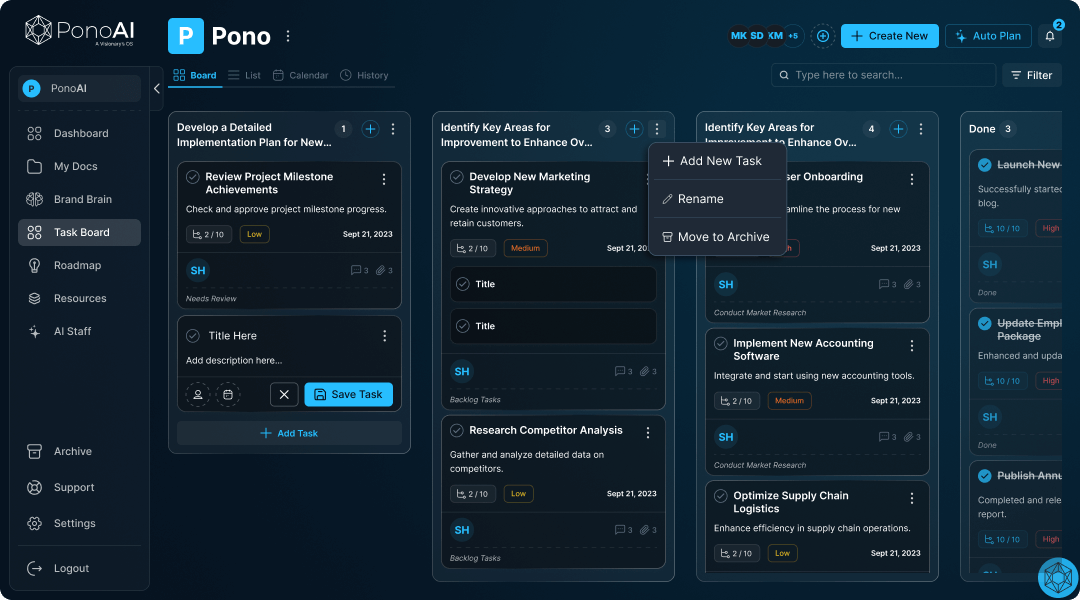 Task Management - Pono.AI